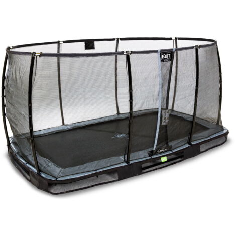 EXIT Elegant Premium ground trampoline 7x12ft with Deluxe safety net ...