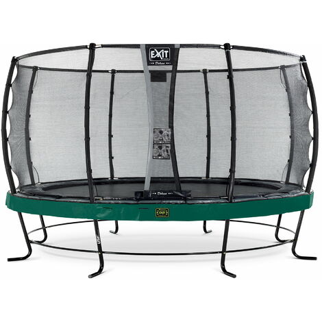 EXIT Elegant Premium trampoline 14ft with Deluxe safetynet - green