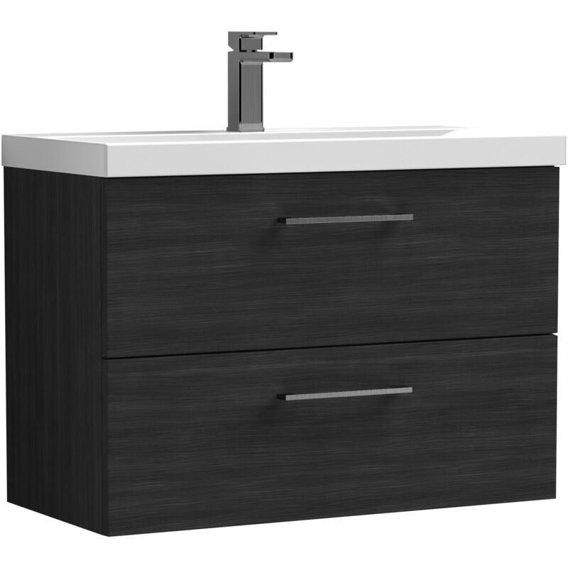 Balterley 800mm Wall Hung Bathroom 2 Drawer Vanity Unit and 1 Tap Hole ...