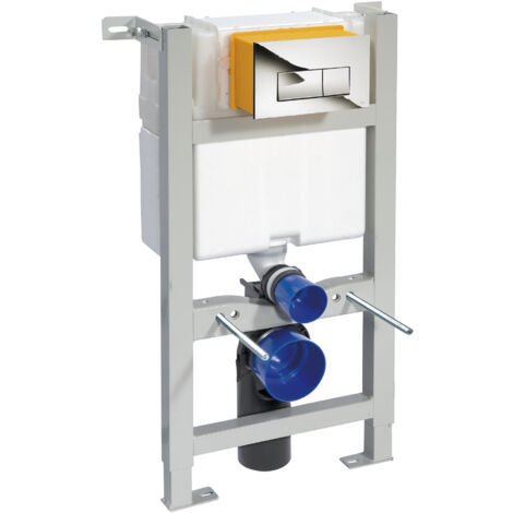 Mid Height Dual Flush Concealed Wall Hung Toilet Cistern with Frame ...