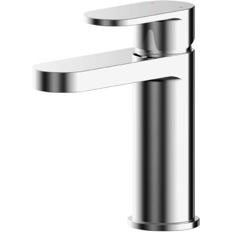 Modern Round Mono Basin Mixer Tap & Push Button Waste - Chrome