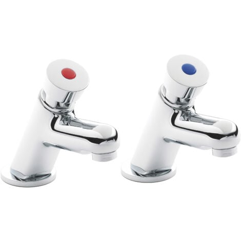 Push Button Basin Taps - Chrome
