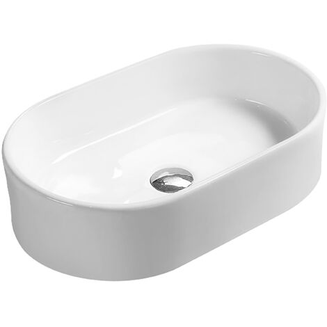 Oval Ceramic Countertop Vessel without Overflow - 565mm