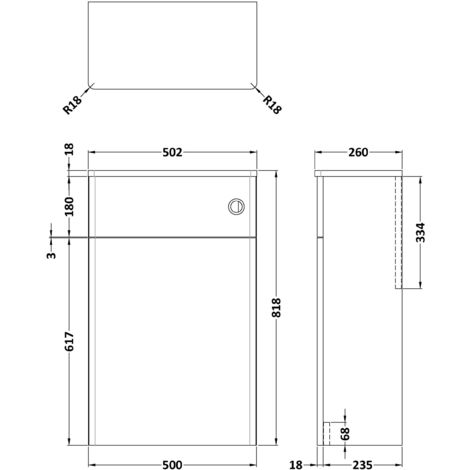 Traditional Floor Standing WC Unit , 500mm - Dark Grey