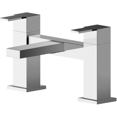 Square Deck Mounted Bath Filler Tap - Chrome
