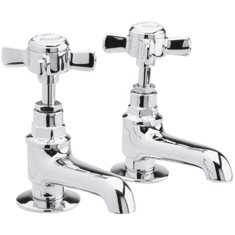 Traditional Crosshead Basin Taps - Chrome