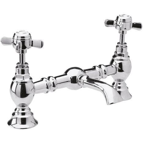 Traditional Crosshead Bridge 2 Tap Hole Mixer - Chrome