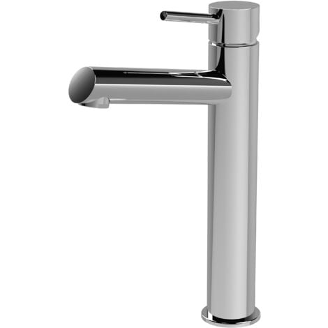 Minimalist Round Tall Mono Basin Mixer Tap - Chrome