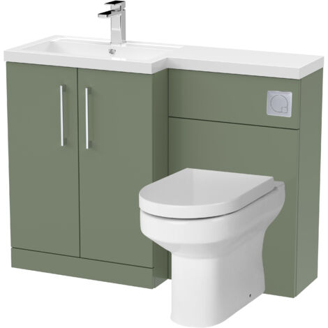 Level Bathroom Bundle Floor Standing Vanity Basin and WC Unit with Pan ...