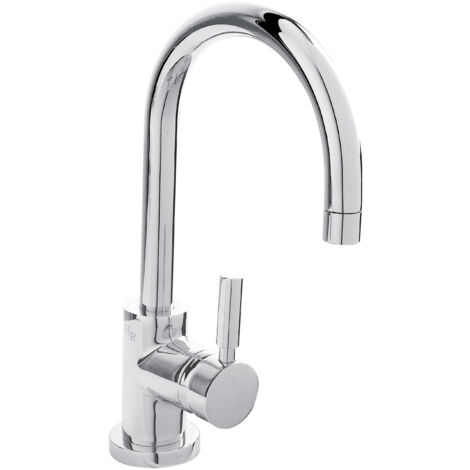 Contemporary Arch Round Tall Lever Mono Basin Mixer Tap (Waste Included ...