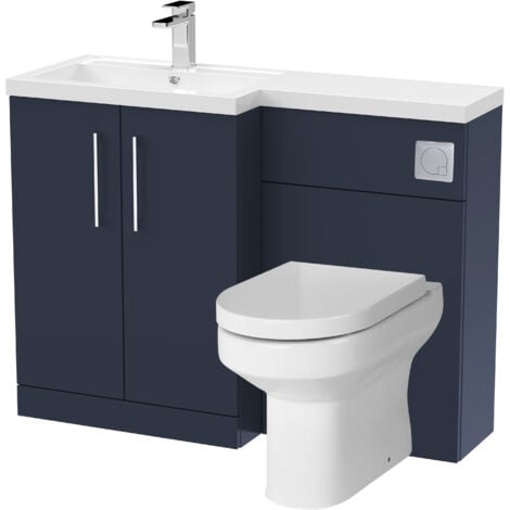 Level Bathroom Bundle Floor Standing Vanity Basin and WC Unit with Pan ...