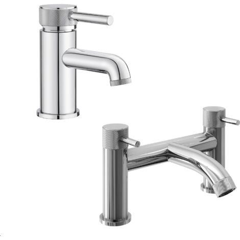Contemporary Single Lever Handle Mono Basin Tap and Bath Filler Set ...