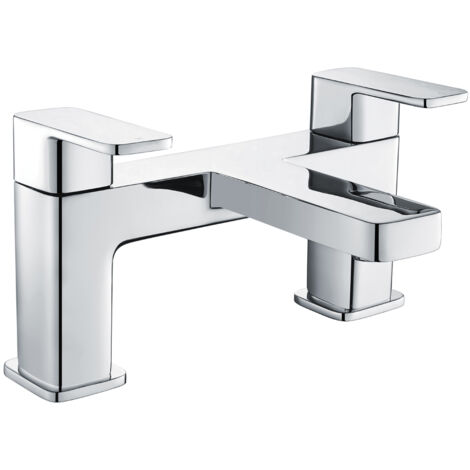 Modern Bathroom Soft Square Bath Filler Tap - Chrome