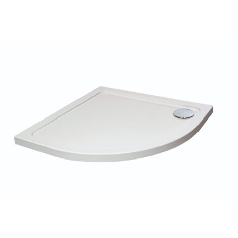 White Rectangular Stone Resin Premium Shower Tray with Corner Waste ...