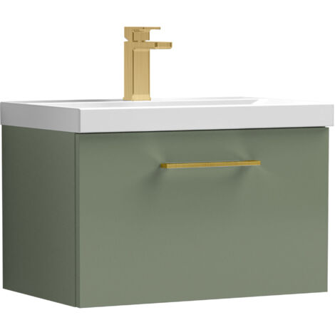 Balterley 600mm Wall Hung Bathroom 1 Drawer Vanity Unit and 1 Tap Hole ...