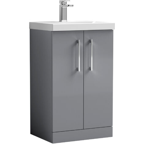 Balterley Level Modern Bathroom Floor Standing 2 Door Vanity & Mid-Edge ...