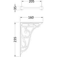 Ceramic Accessories Pair of Ornate Cistern Brackets - Chrome