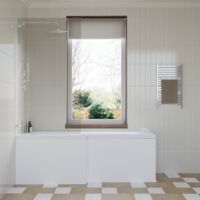 L Shape Bathtub, Front Panel with Bath Screen - Chrome Profile