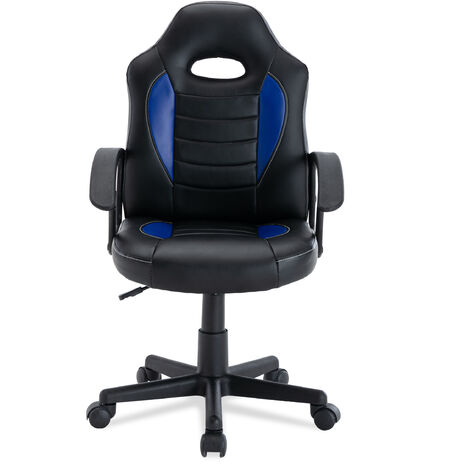 Alcoy Chaise de jeu pour les jeunes en noir et bleu