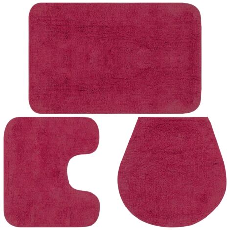 Badematten-Set 3-tlg. Stoff Fuchsia CFW369896