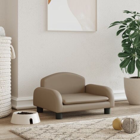 Hundebett，Katzenbett，Haustierbett Cappuccino-Braun 50x40x30 cm Kunstleder FUCIA47349