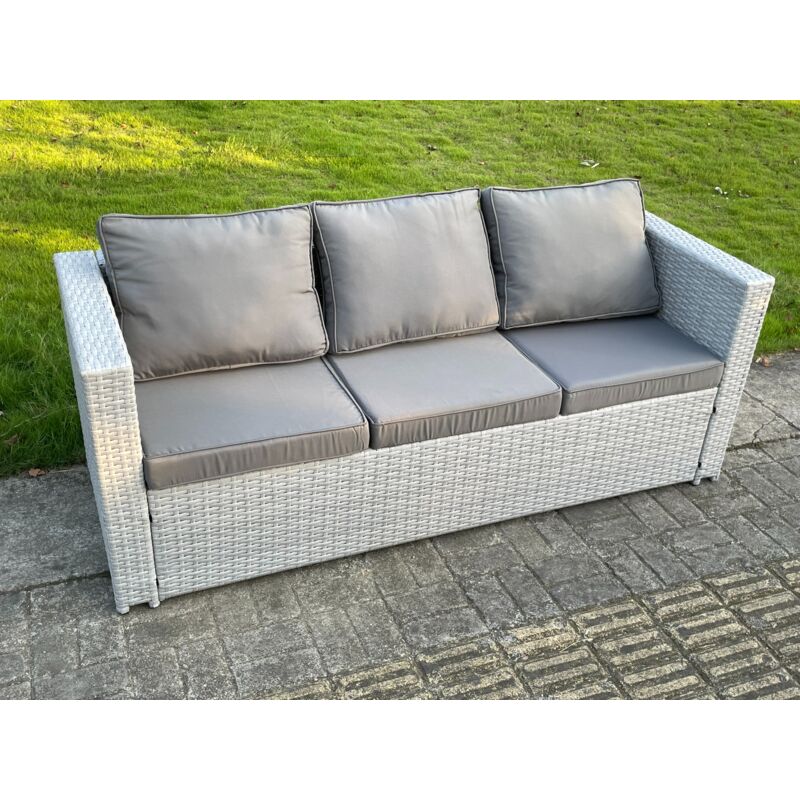 Grey rattan 3 seater sofa store