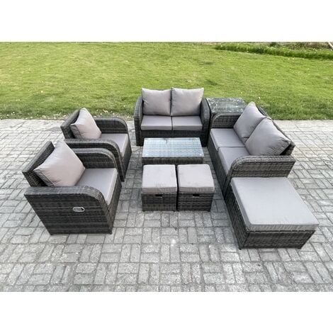 Gray wicker outdoor sofa store