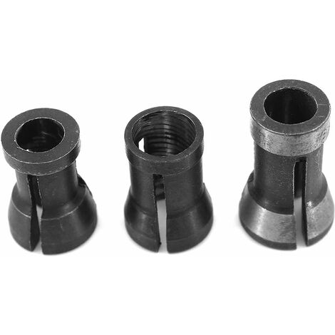 3Pcs Collet Chuck Head Adapter, 6mm 6.35mm 8mm Router Bit Collet ...
