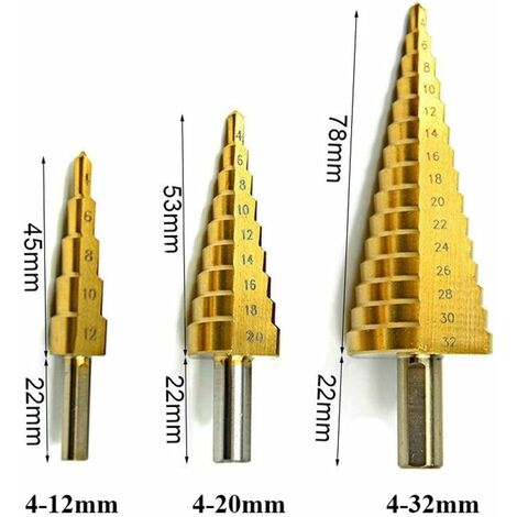 Spiral Fluted Drill Metric Helical Groove Pagoda Shaped Hole Cutter with Center Point Wood ...