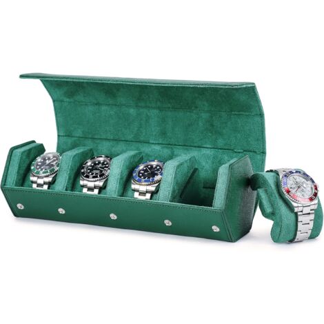Genuine Leather Hexagon Case for 4 Watches, Watch Storage Box
