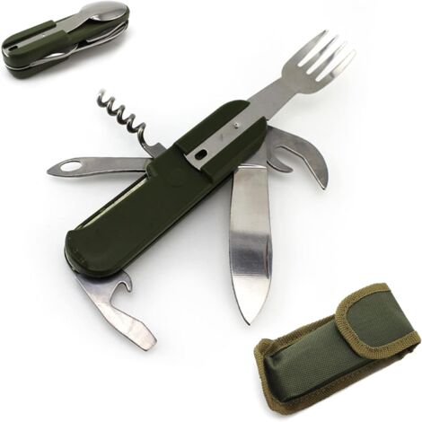 Outdoor Multifunctional Folding Knife, Foldable Cutlery, Stainless ...