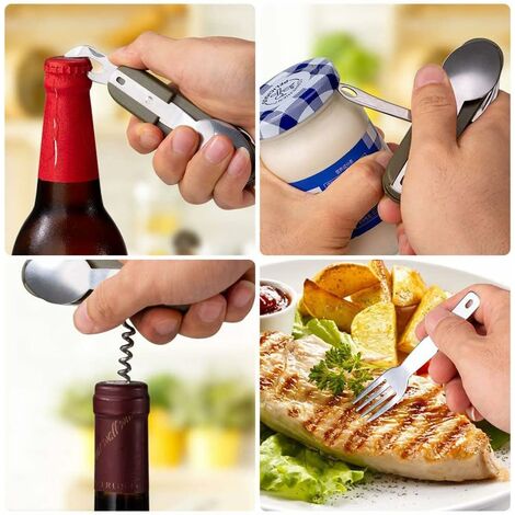 Outdoor Multifunctional Folding Knife, Foldable Cutlery, Stainless ...