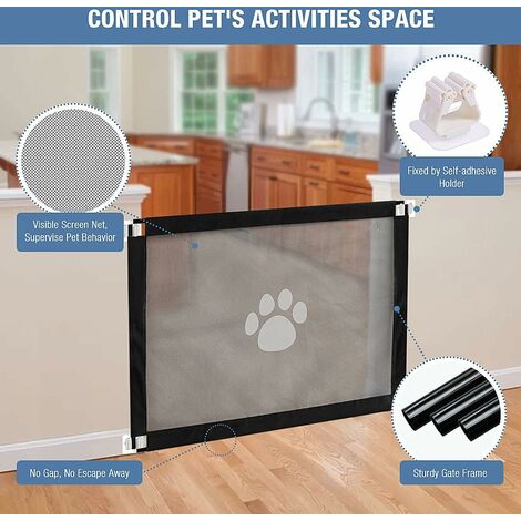 Magic Dog Gate Barriers Security Easy to Install and Lockable for Pets