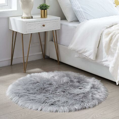 Synthetic Sheepskin,Cozy Feel Like Real Wool Faux Fur Rug, Man-Made ...