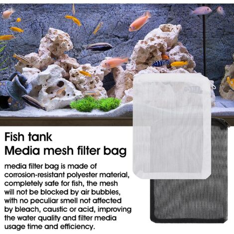 10 Pack Aquarium Filter Bags with Plastic Zipper - High Flow Mesh Fish ...