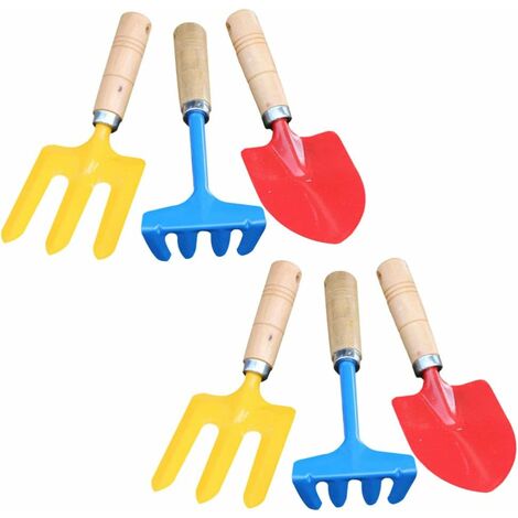 2 Pack Mini Kids Gardening Tools with Colorful Rake and Trowel for Kids ...