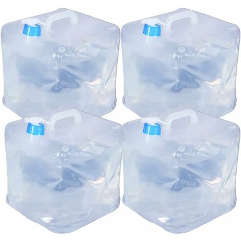 4 Pack Water Canister with Faucet, Collapsible Water Tank, 10 Liters ...