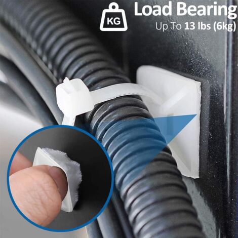Adhesive Cable Tie Bases 120 Pieces (18.5mm x 18.5mm) Adhesive Cable ...