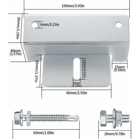 Pieces Solar Panels Z Brackets for Mounting Solar Panel, Z Bracket with ...