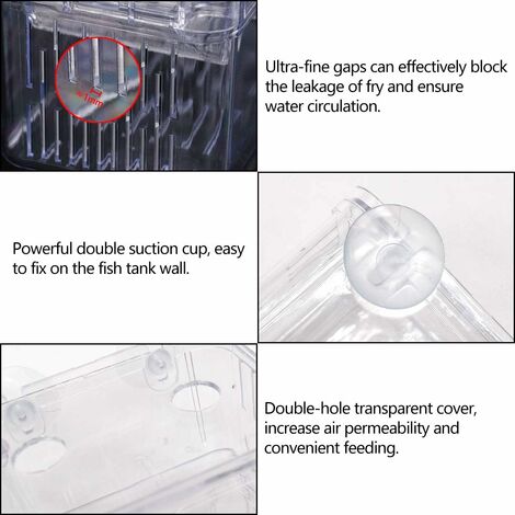 Aquarium Breeding Isolation Box, 2 Pieces Acrylic Fish Breeding Box ...