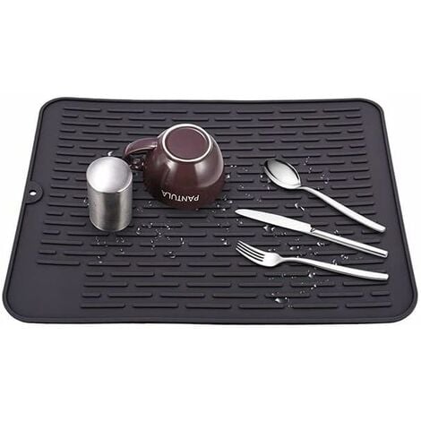 Silicone Dish Drying Mat, 40 x 30 CM Heat Resistant and Non-Slip ...