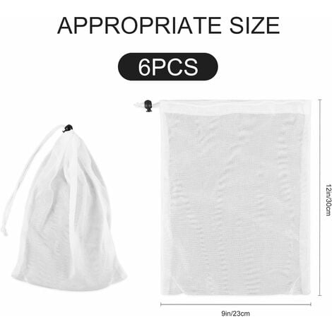 30x23cm Pool Vacuum Filter Bag, 6 Pieces Fine Mesh Filter Bags Swimming ...