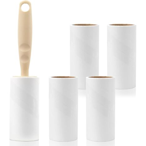 300 Sheets Anti Hair Roller, 5 Rollers and 1 Handle Sticky Lint Roller ...
