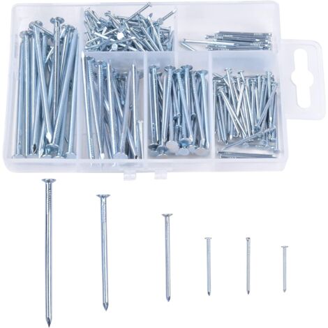 280 Pieces Nail Assortment Galvanized Flat Head Nails Hardware ...