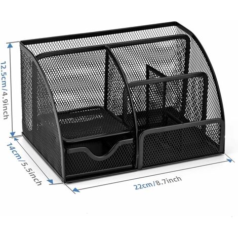 Multifunctional Desktop Storage, Simple Mesh Desk Organizer with ...