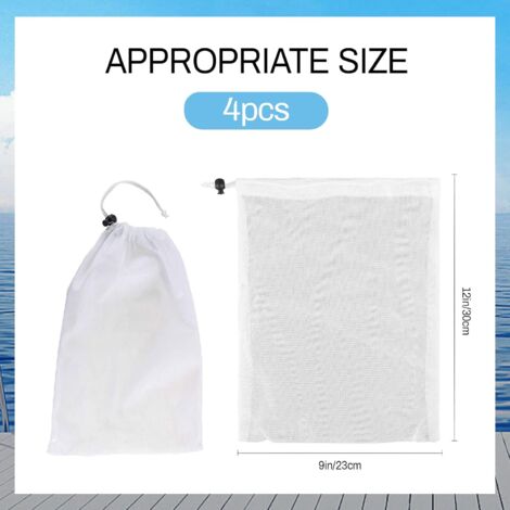 4 Pool Cleaning Bags, Fine Mesh Filter Bags for Swimming Pool Vacuum ...