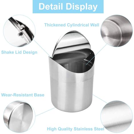 Mini Counter Trash Can Stainless Steel Mini Trash Can Stainless Steel ...