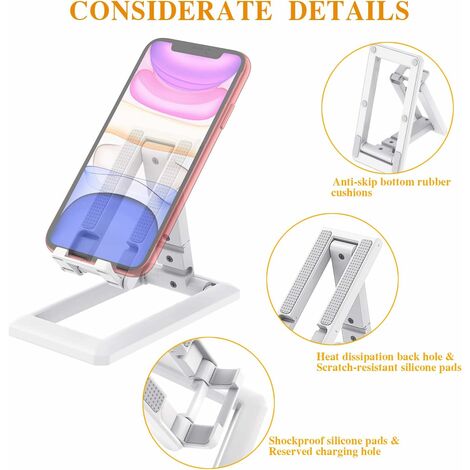 Phone Stand, Portable Desk Phone Stand Multi-Angle Adjustable ...