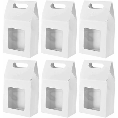 25 Pieces Kraft Paper Gift Box, Gift Bag with Window, Paper Bags with ...