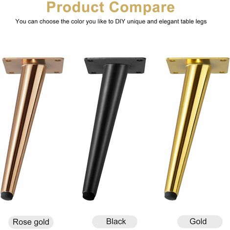 Table Legs 4 PCS Cone Furniture Legs Oblique/Vertical Stainless Steel ...